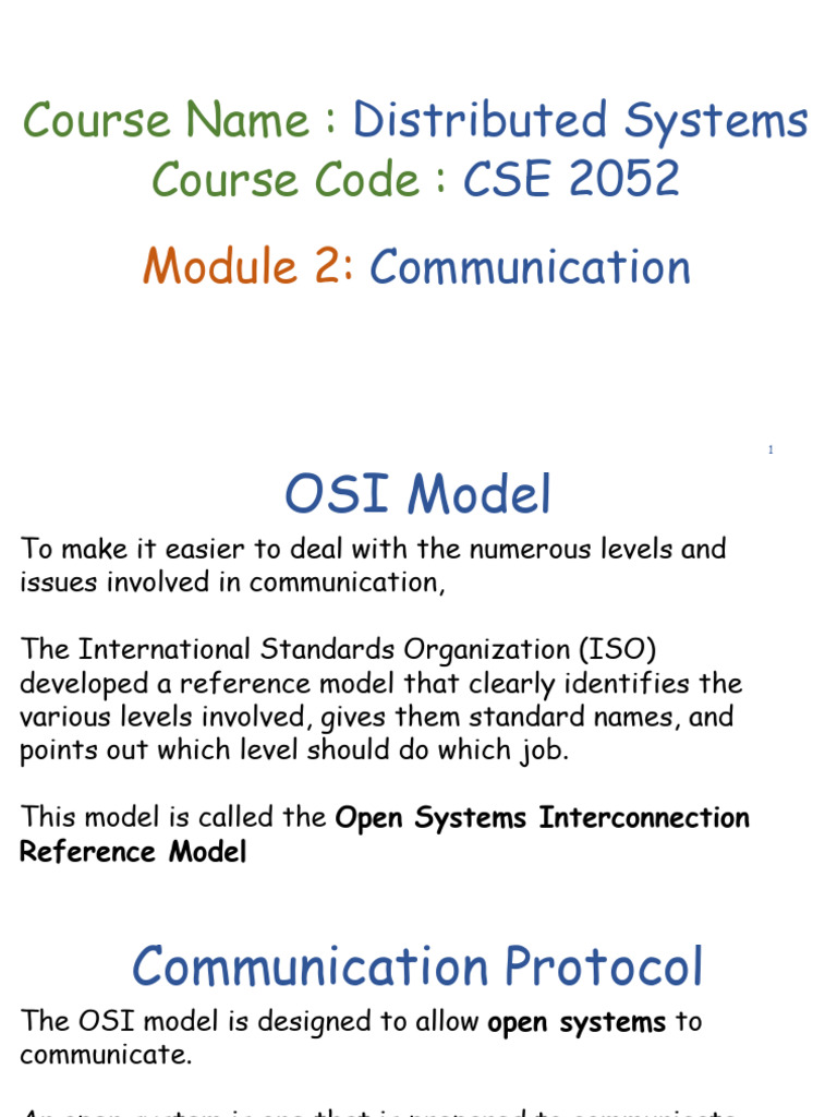 Module 2DS | PDF | Osi Model | Message Passing