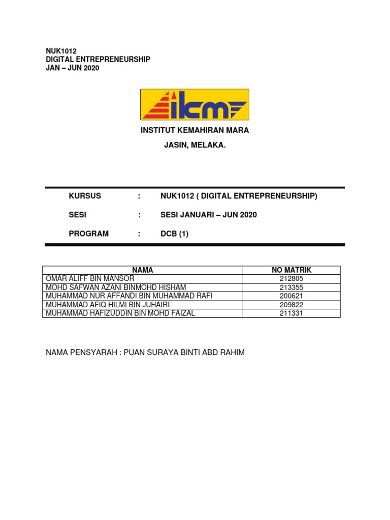 Assignment Usahawan A1 Diploma | PDF
