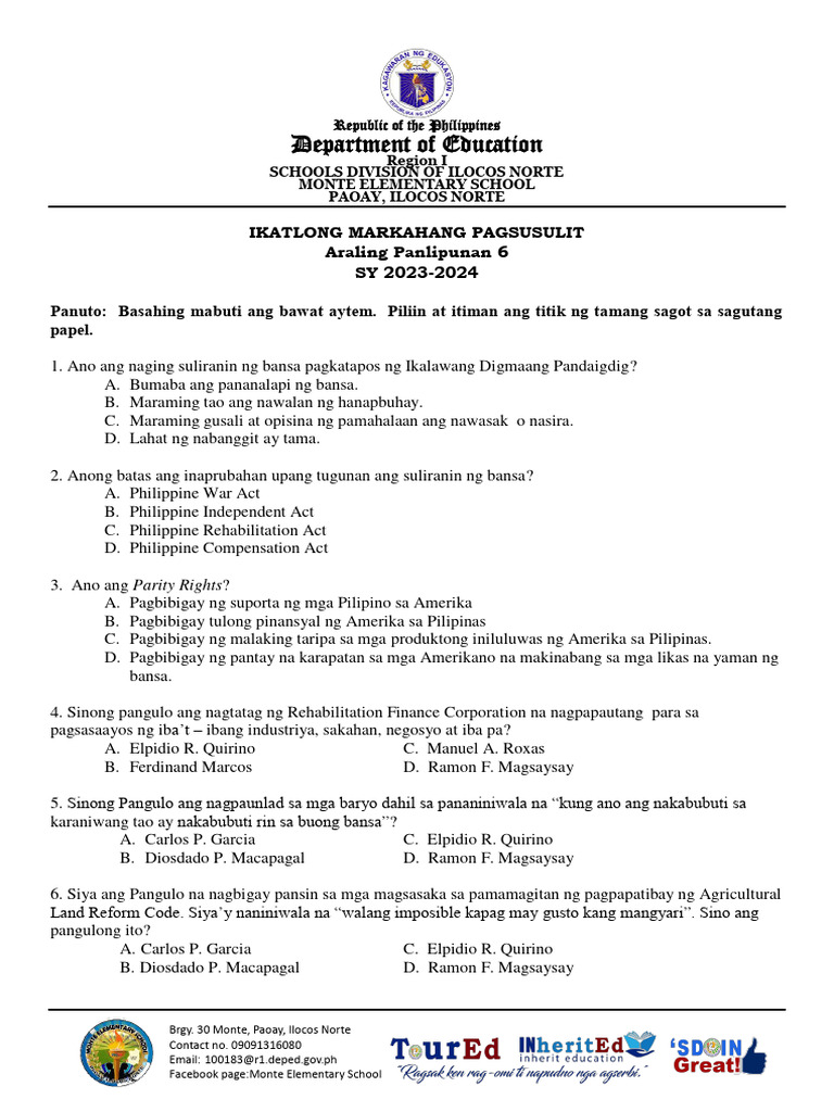 Monte Es Ap6 PT Q3 | PDF