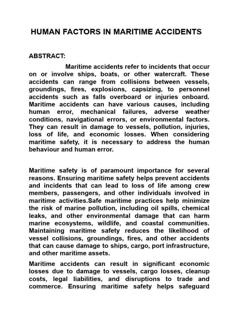 Human Factors in Maritime Accidents | PDF | Ships | Artificial Intelligence