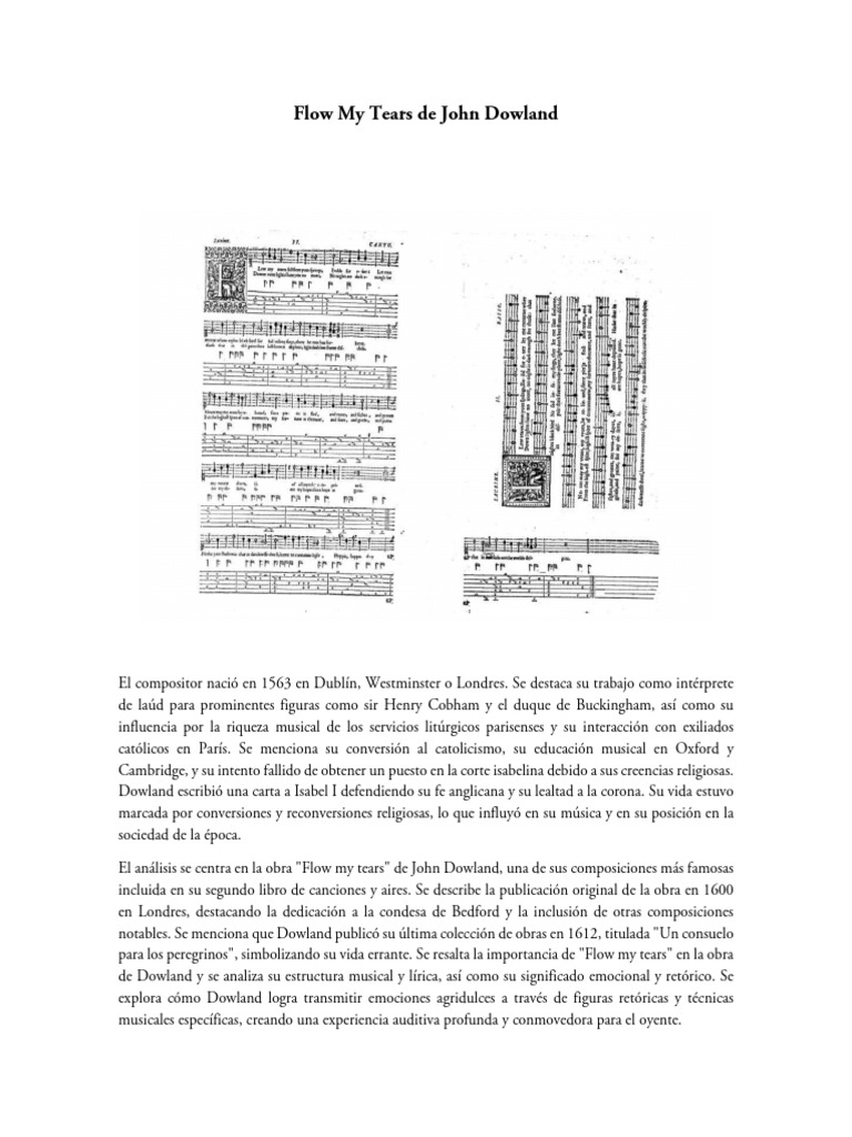 Flow My Tears de John Dowland | PDF | Las artes escénicas | Musicología
