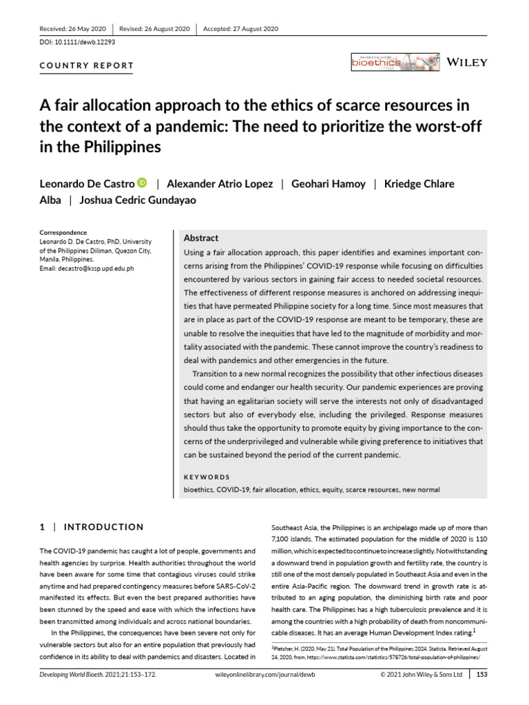 A fair allocation | PDF | Health Care | Caregiver