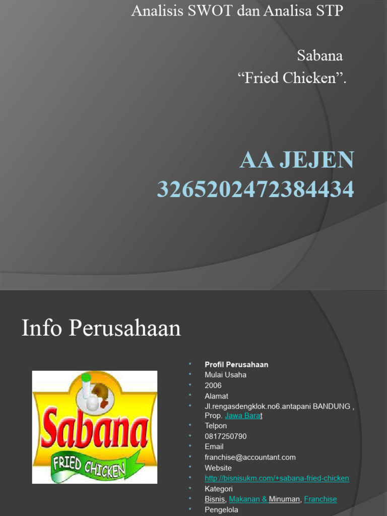 Power Point Analisis Swot Sabana Fried Chicken | PDF