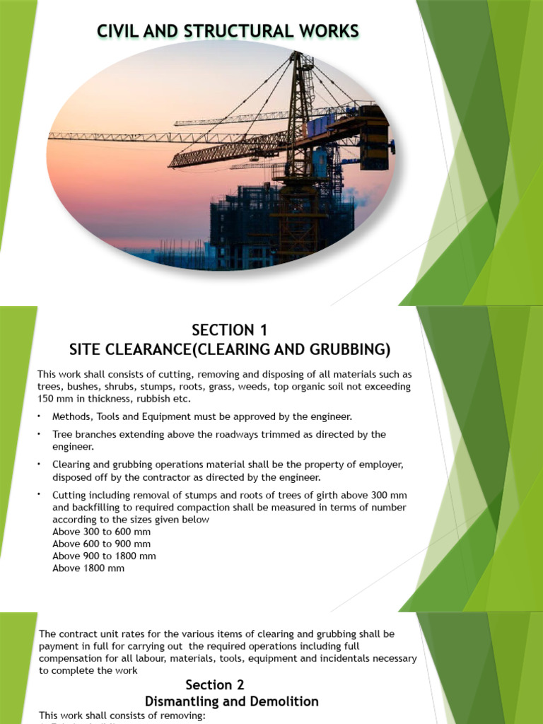 Civil and Structural Works | PDF | Concrete | Soil