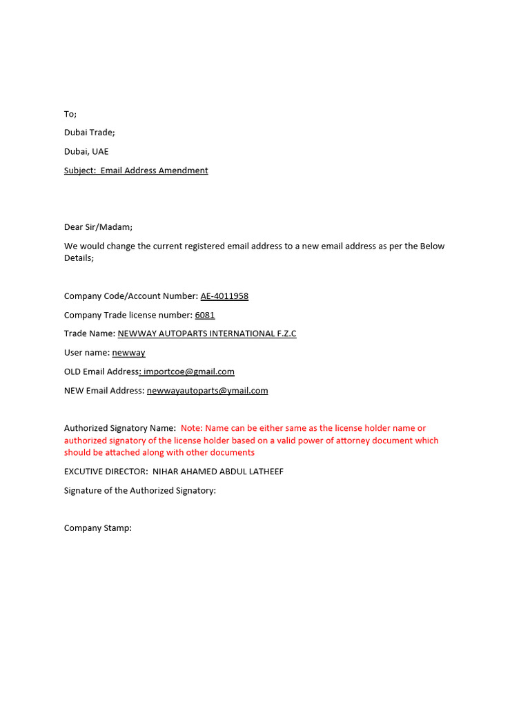 Company Letter Template (1) - FZC | PDF | Finance & Money Management