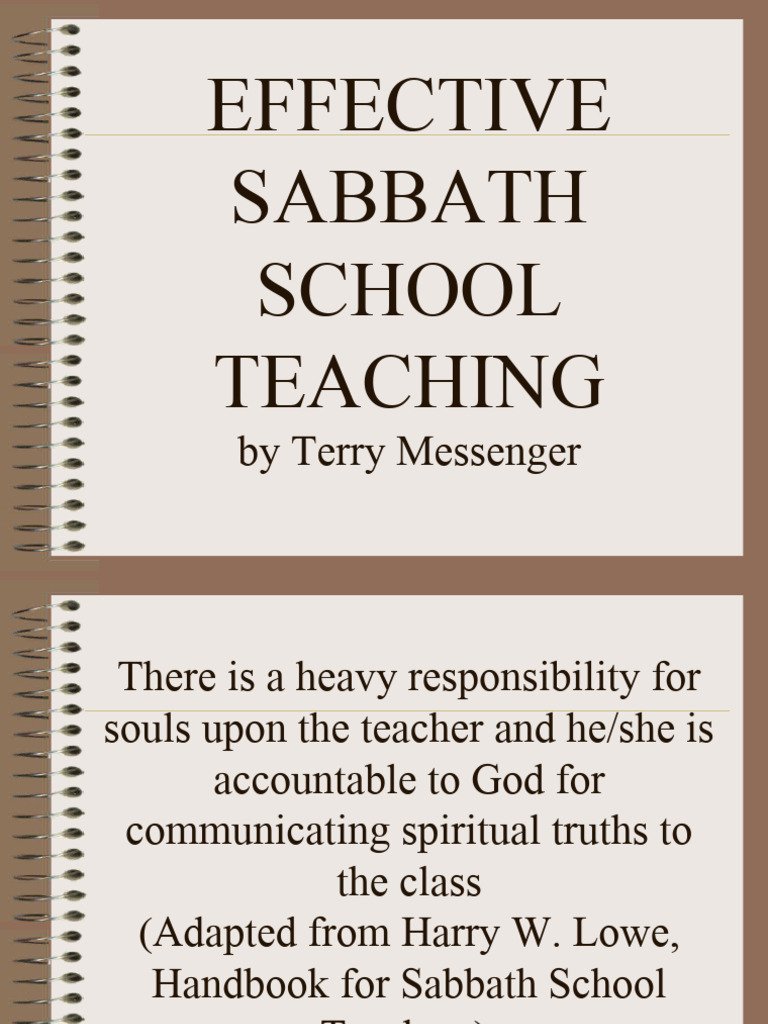 Effective Sabbath School Teaching Guide | PDF | Teachers | Bible
