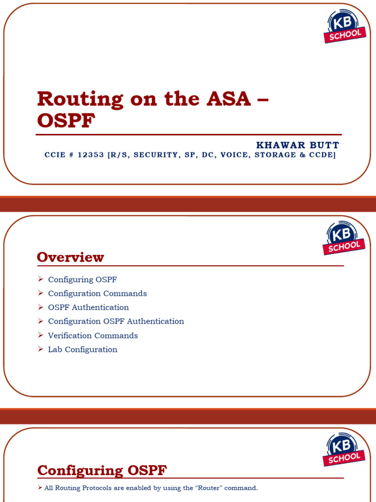 6.+Routing+on+the+ASA+ +OSPF | PDF | Computer Network | Routing