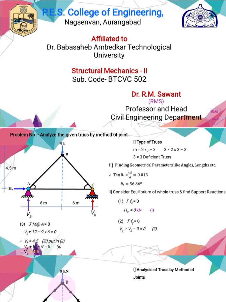 3 Simple TRUSS PROBLEMS | PDF | Structural Engineering