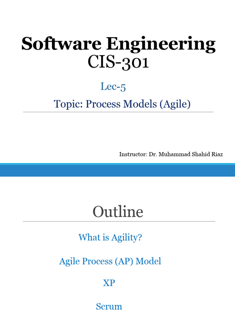 LEC 5 (SE) SW Process Models III Agile 1 | PDF | Scrum (Software ...