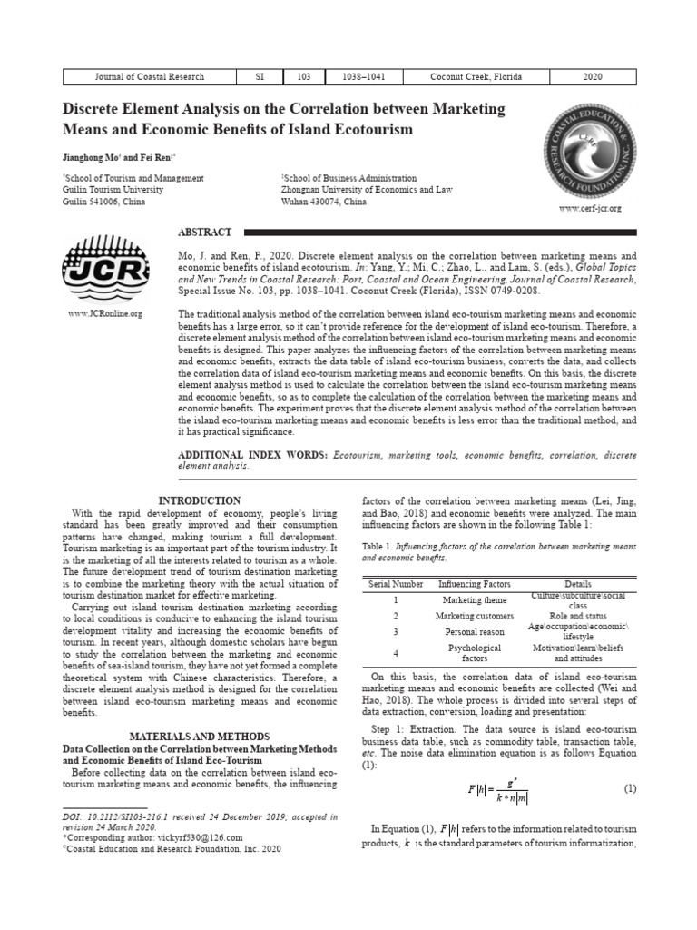 Discrete Element Analysis On The Correlation Between Marketing | PDF ...