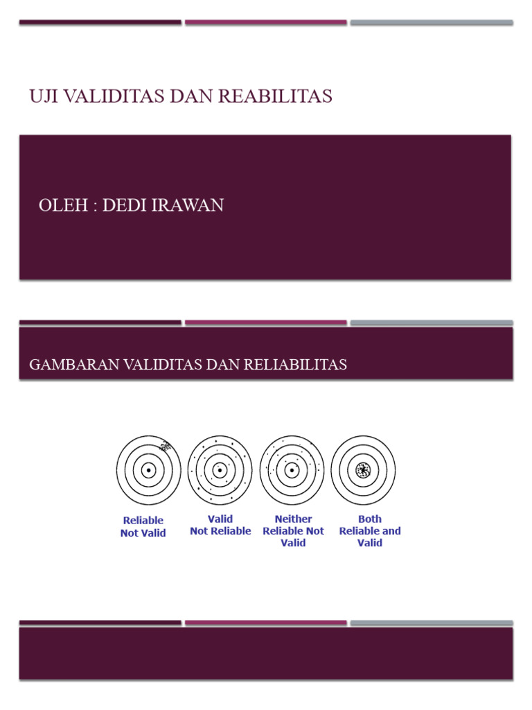 Modul 6 Uji Validitas Dan Reabilitas | PDF