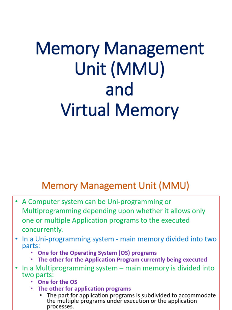 L11 MMU and VirtualMemory | PDF | Cpu Cache | Operating System Technology