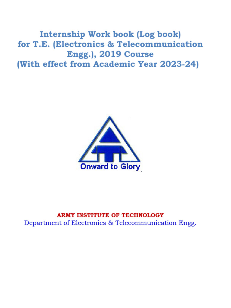 Logbook 2023-24 ETCInternship | PDF | Evaluation | Mentorship