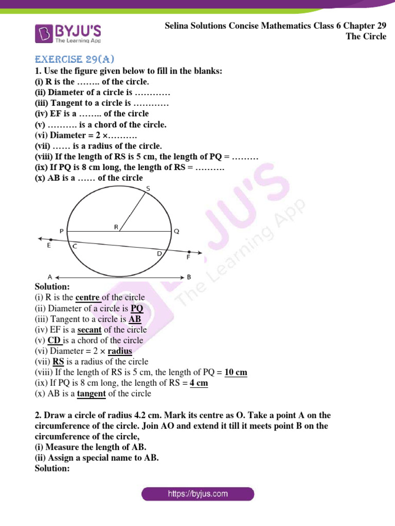 Selina Solutions For Concise Mathematics Class 6 Chapter 29 | PDF ...