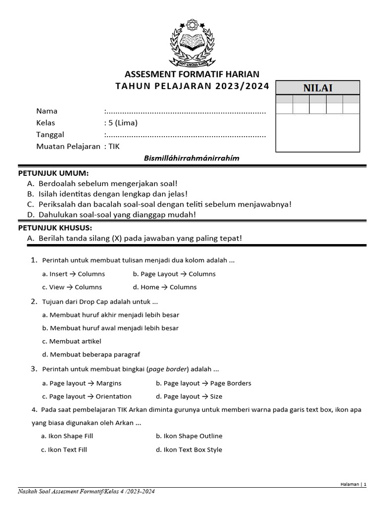 PH Tik Kelas 5 Bab 4 | PDF | Seni
