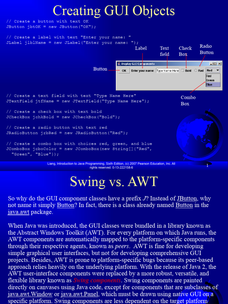 ICS 2201 GUI Lab | PDF | Java Platform | Computer Programming ICS 2201 GUI Lab | PDF | Java Platform | Computer Programming