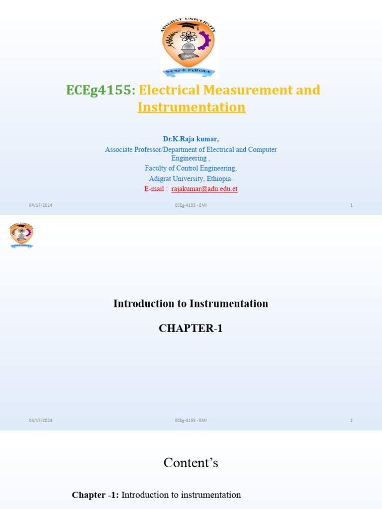 Chapter 1.1 & 1.2 General Principles & Basic Concepts of Measurements ...