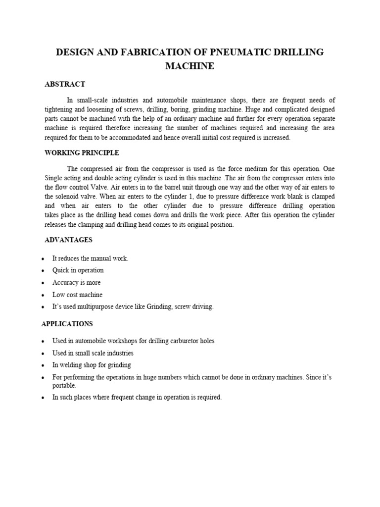5 Design And Fabrication Of Pneumatic Drilling Machine Pdf
