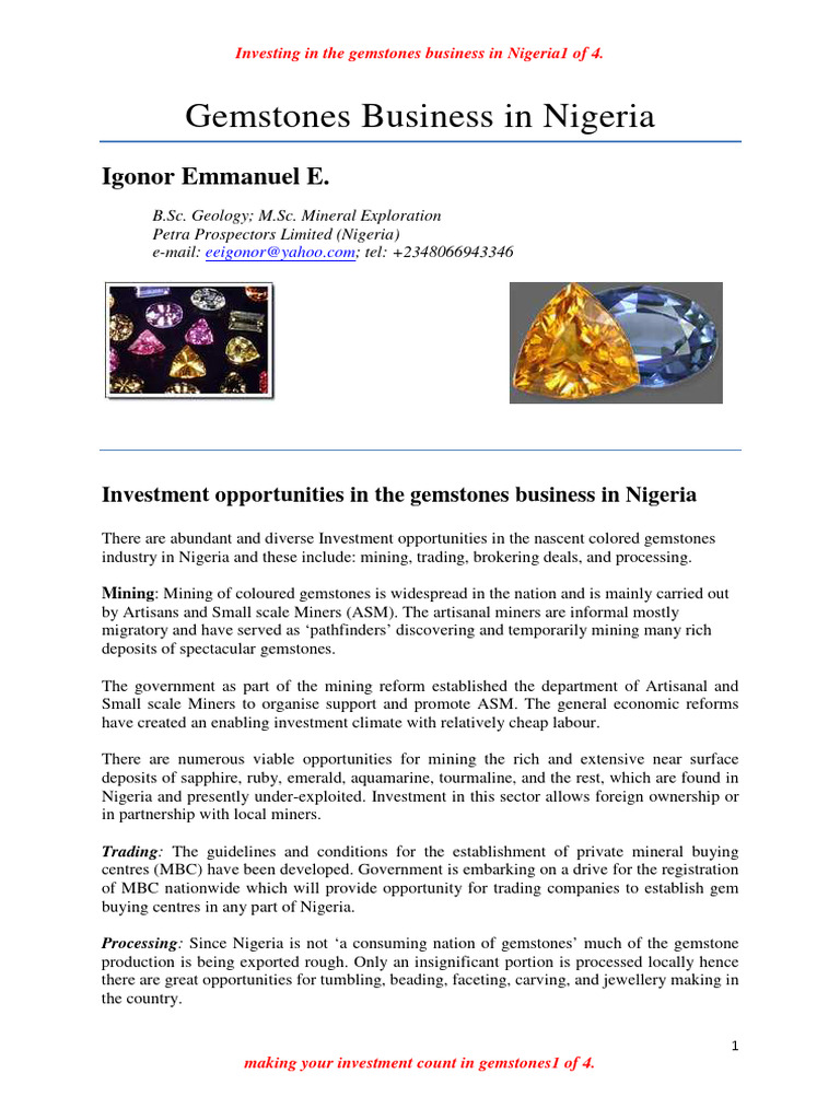 Gemstones Business in Nigeria | PDF | Gemstone | Minerals
