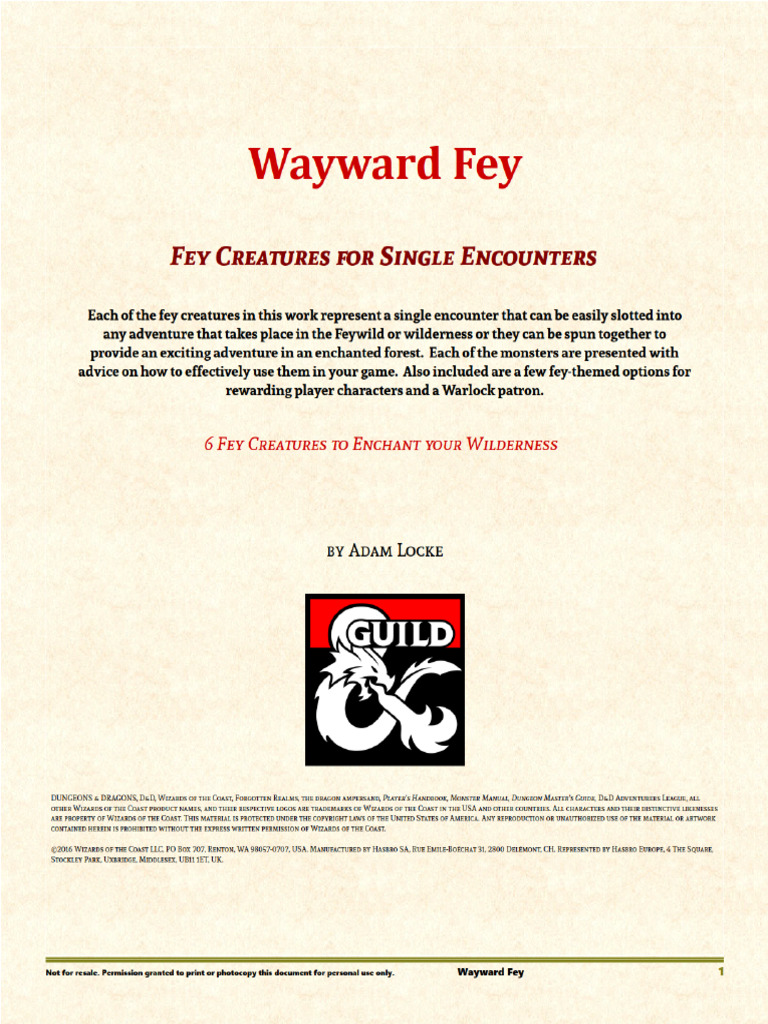 Adam Locke - Wayward Fey | PDF