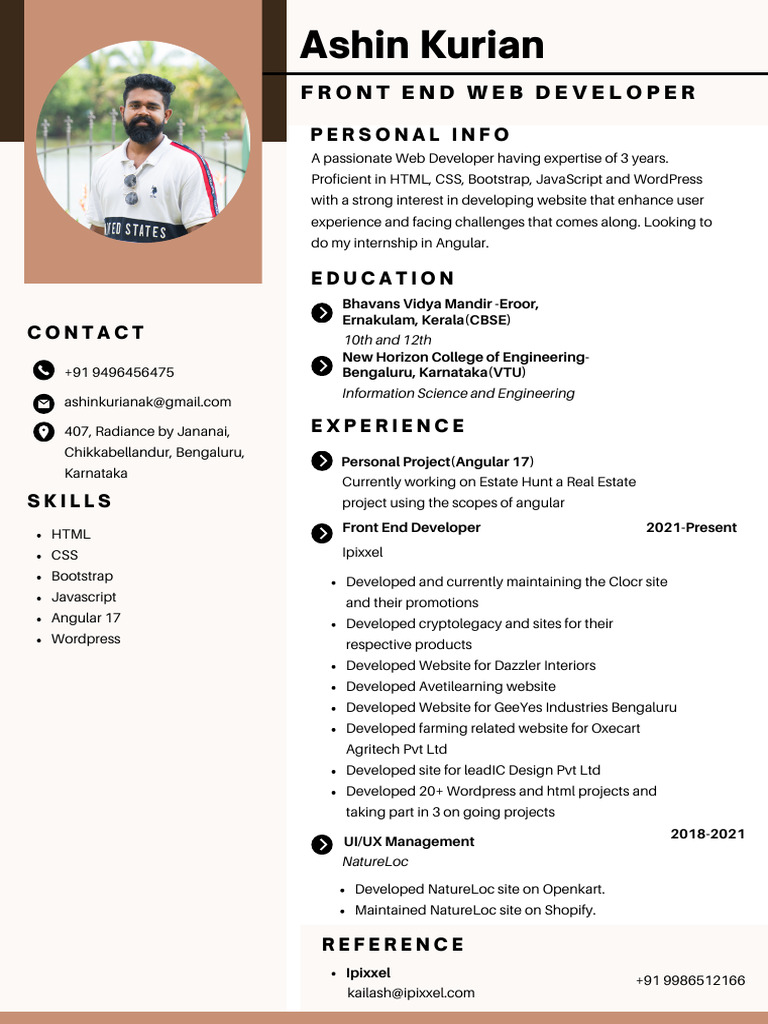 Front End Web Developer Portfolio | PDF | Bootstrap (Front End Framework) | Web Design