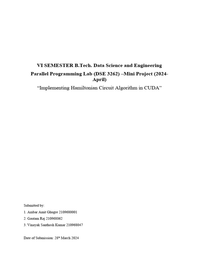 PP MiniProject | PDF | Parallel Computing | Graphics Processing Unit