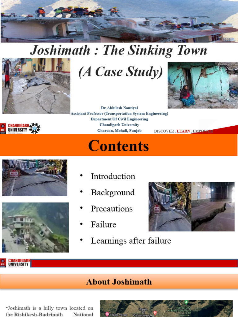 Joshimath A Sinking Town | PDF | Landslide | Earth Sciences