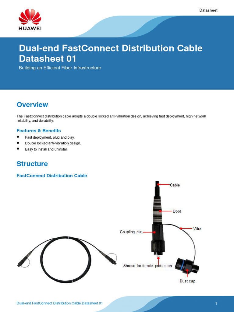 Dual-End FastConnect Distribution Cable Datasheet 01 | PDF | Trademark ...