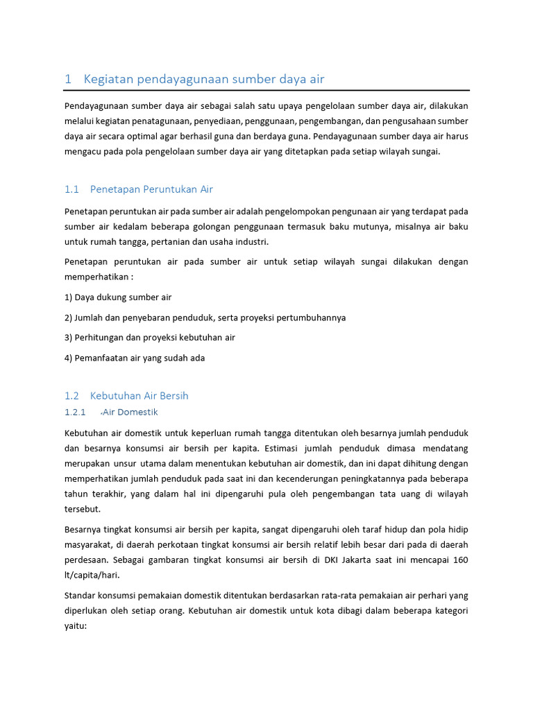 Kegiatan Pendayagunaan Sumber Daya Air | PDF