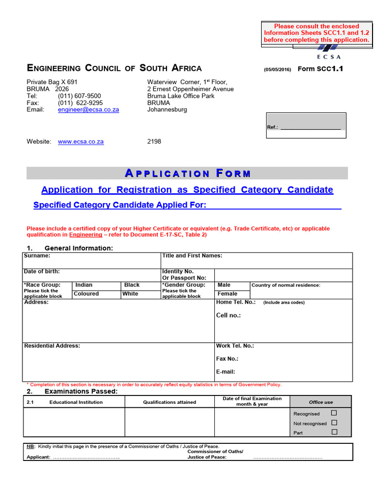 1J ECSA LMI Candidate Appform | PDF | Cheque | Banks