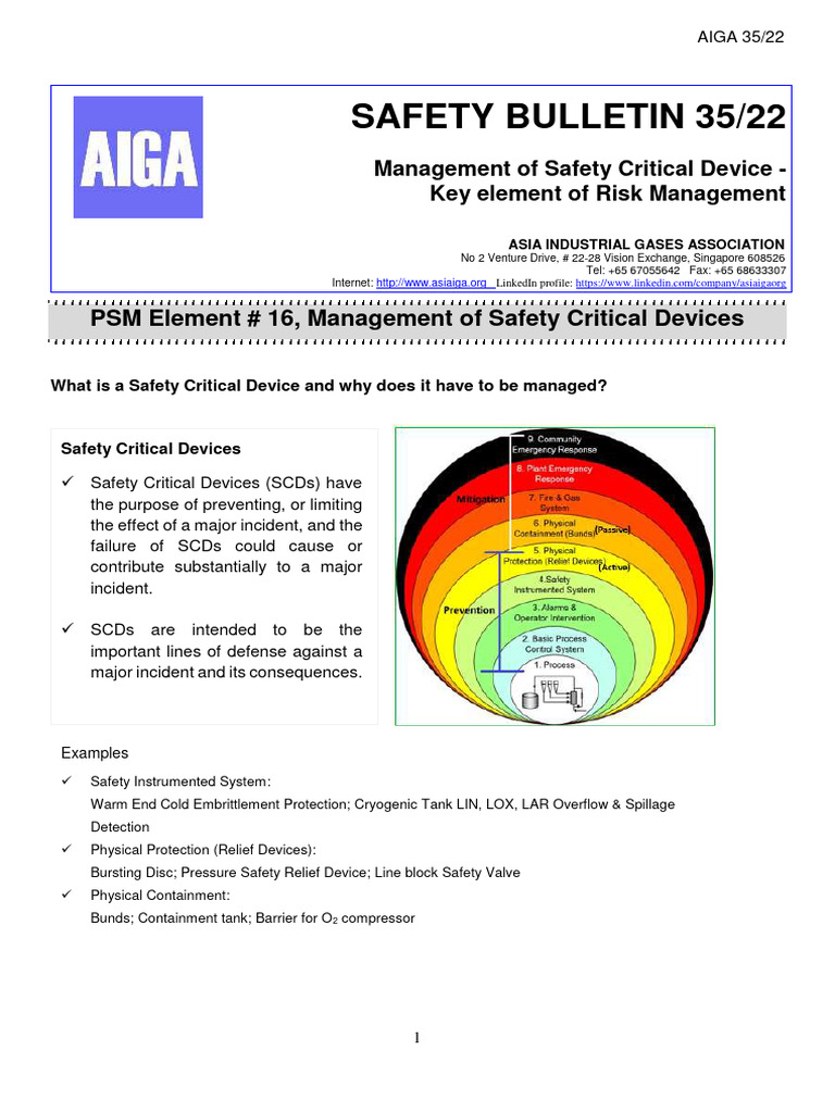 En Safety Bulletin 35 22 On PSM Element Management of Safety Critical ...
