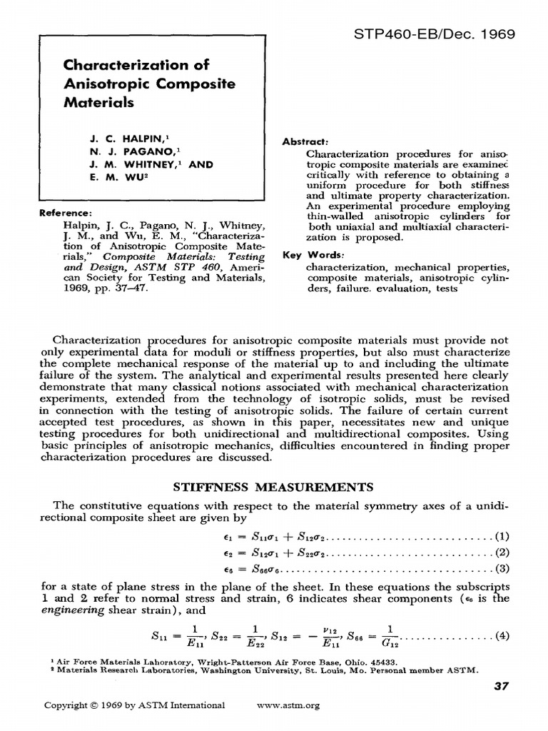 Characterization of Anisotropic Composite Materials | PDF | Composite ...