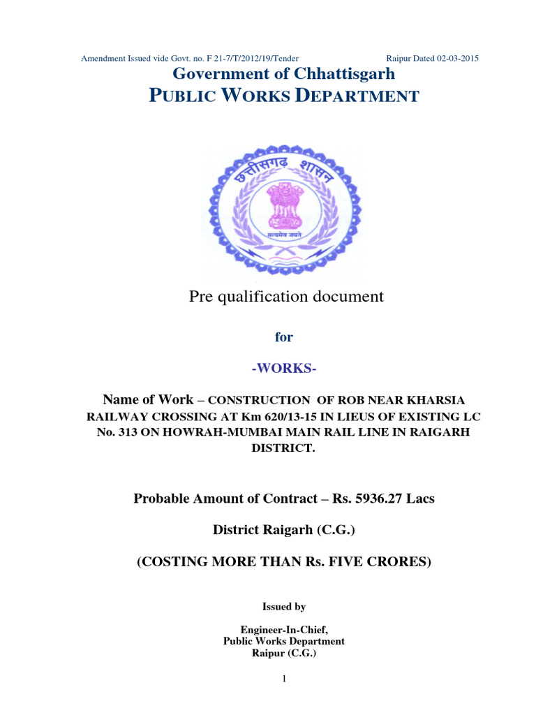 Pre-Qualification for ROB Construction Tender | PDF | Audit | Signature