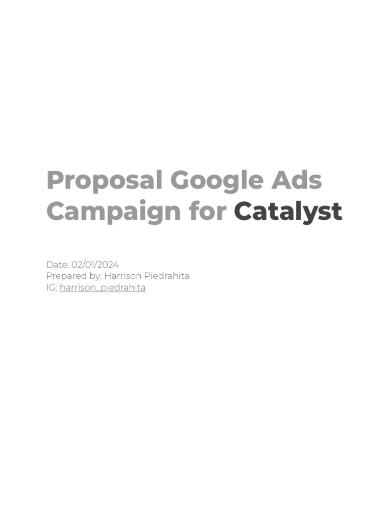 Proposal Google Ads Campaign | PDF