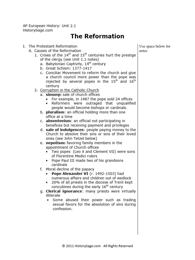 04 Reformation Causes | Download Free PDF | Protestantism | Calvinism