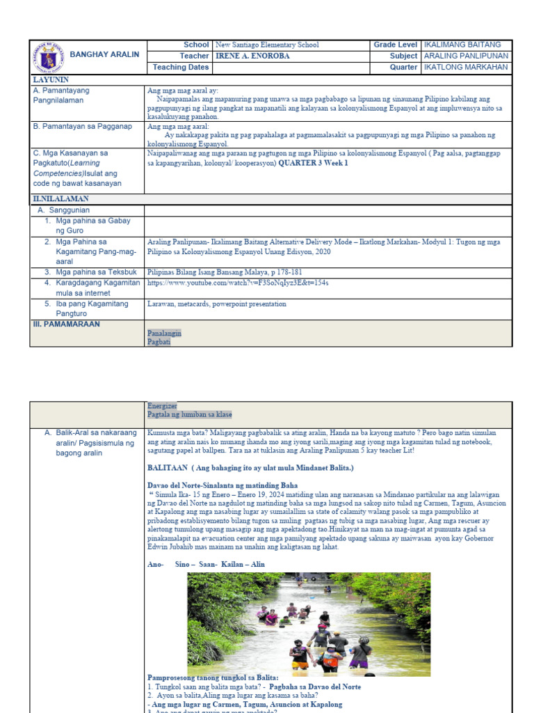 Cot AP q3 Lesson Plan Salvador | PDF