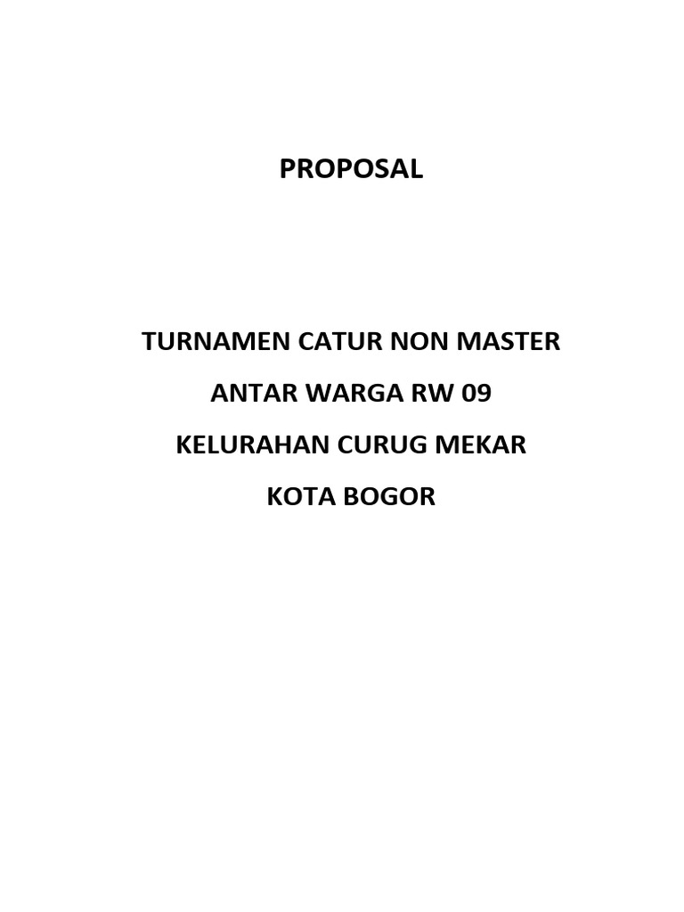 Proposal Turnamen Catur | PDF