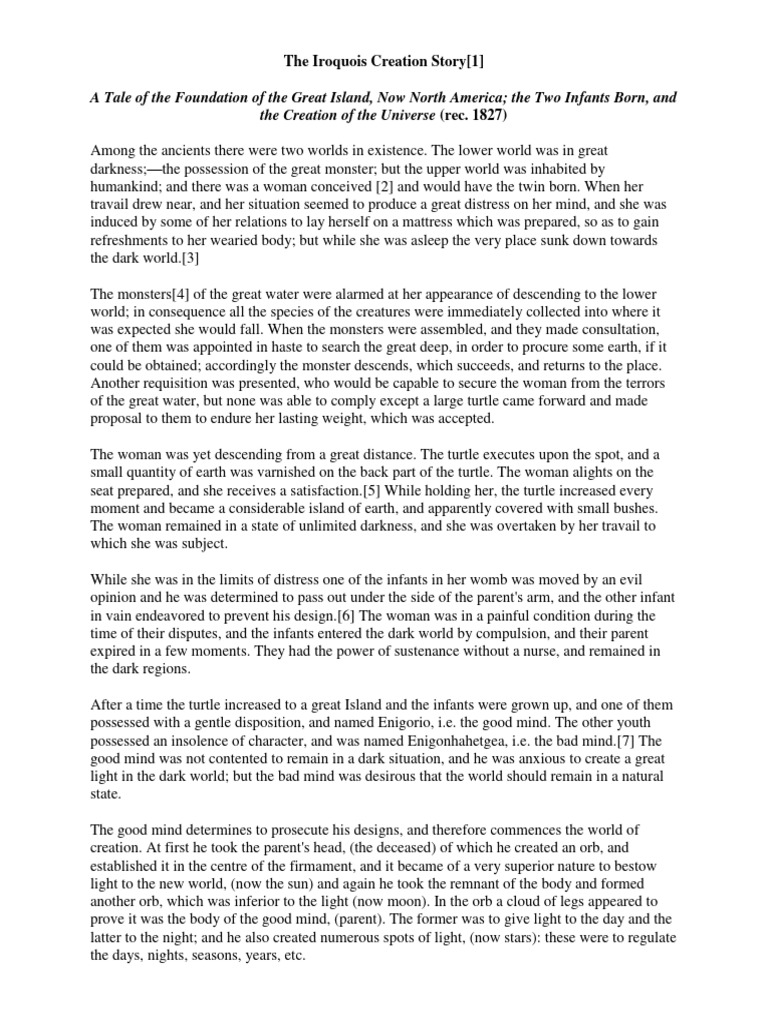 W01 The Iroquois Creation Story | PDF | Iroquois