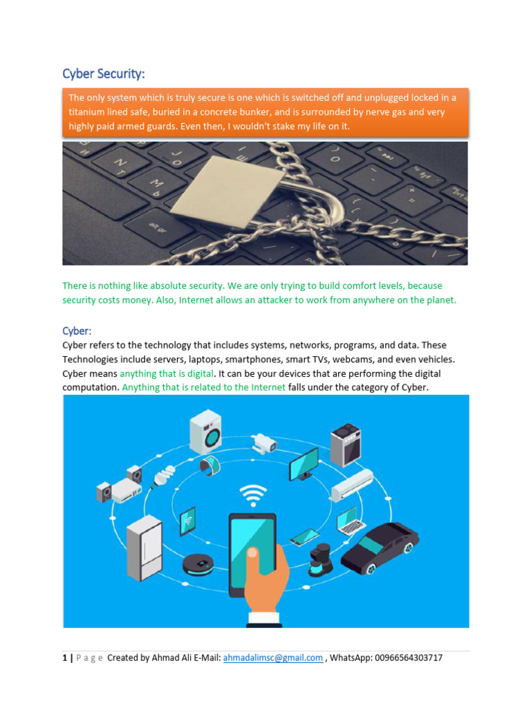 1 Cybersecurity Intro | PDF | Security | Computer Security