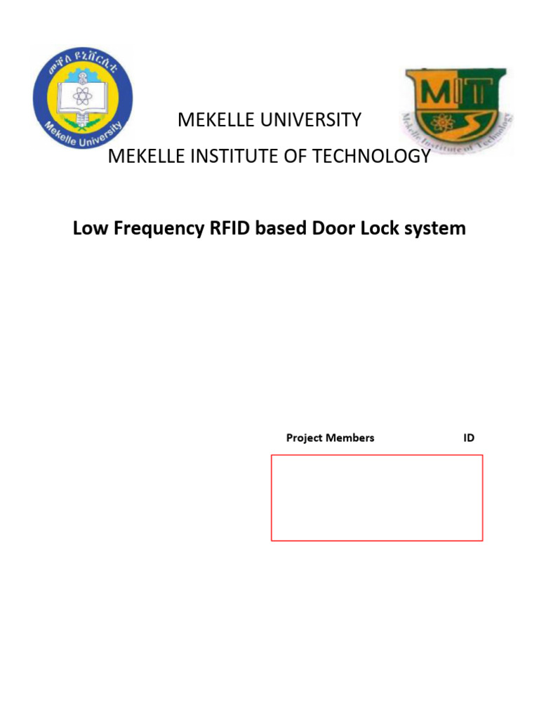 Mekelle University Mekelle Institute of Technology | PDF | Radio Frequency Identification ...