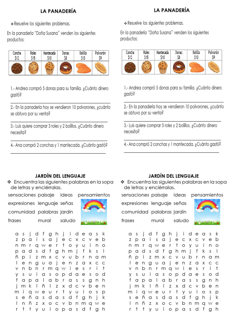 Problemas de matemáticas en panadería | PDF