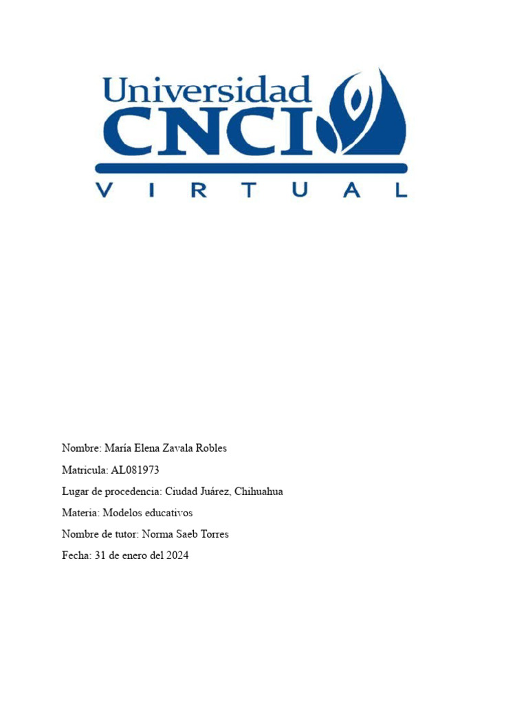 PROYECTO INTEGRADOR Modelos Educativos | PDF