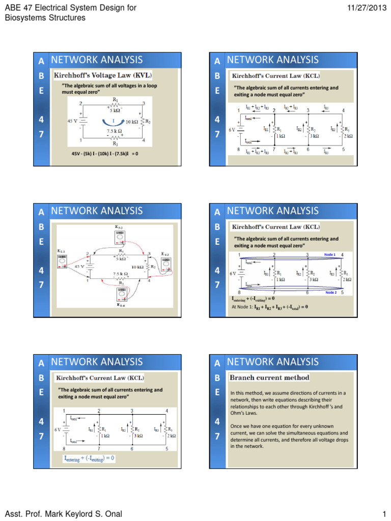 ABE47 No.2 Network Analysis | PDF | Network Analysis (Electrical Circuits) | Electrical Network