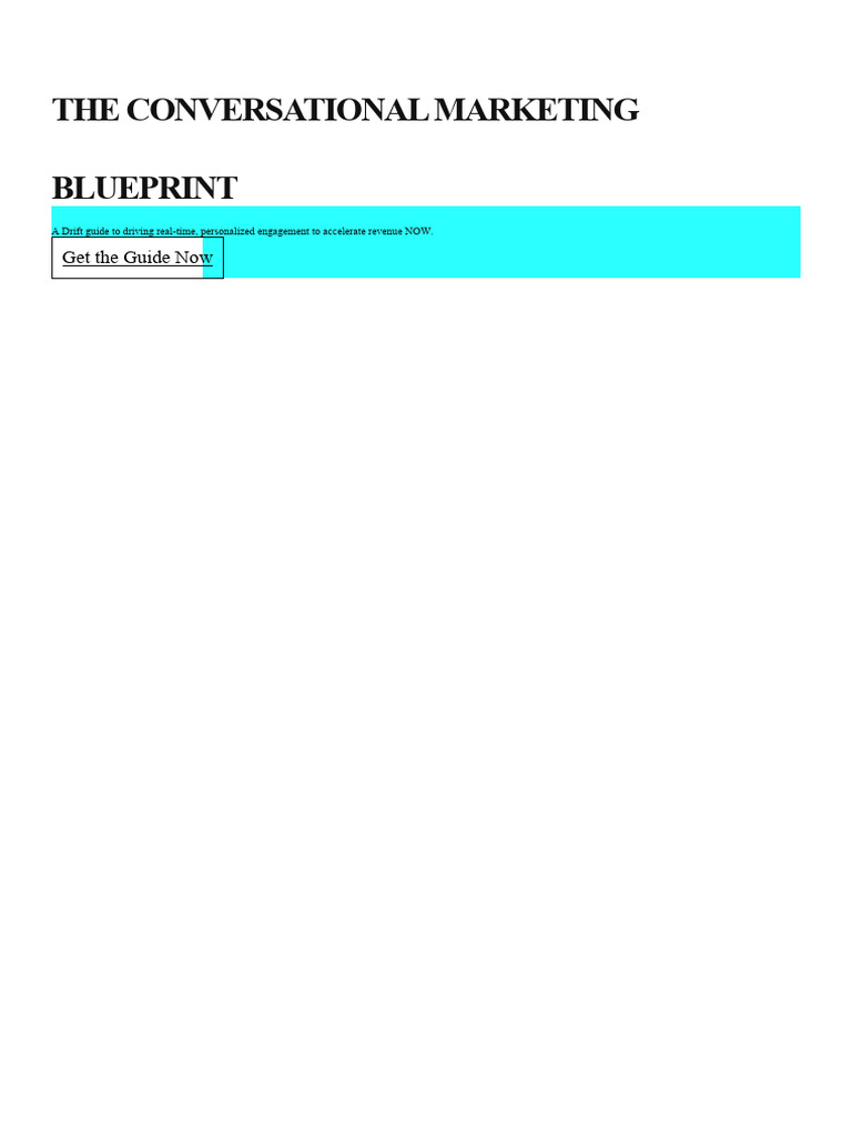 Drift_The Conversational Marketing Blueprint | PDF | Sales | Marketing