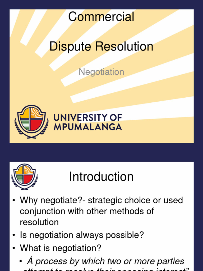 Negotiation Slide 19 Sept | PDF | Negotiation | Game Theory