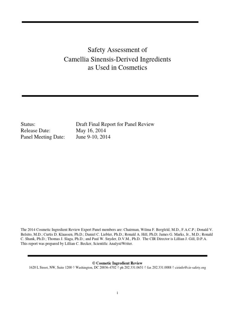 Camellia Japonica Leaf Extract - Safety Assessment | PDF | Perfume ...