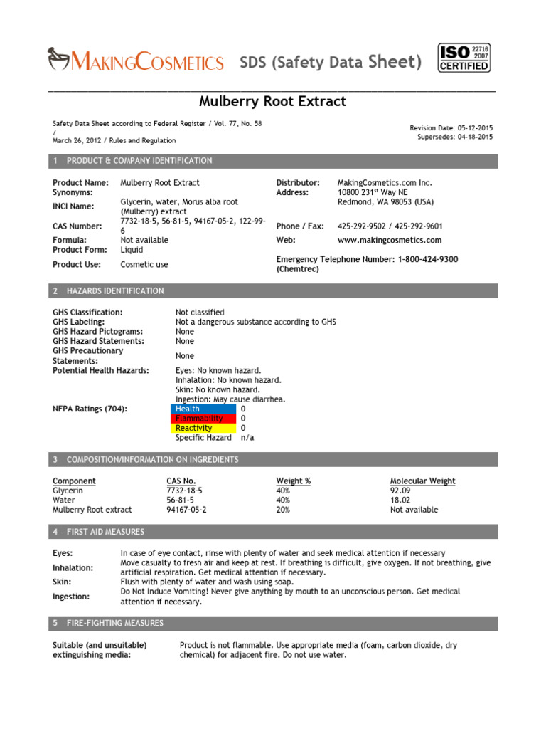 Morus Alba - Safety Assessment | PDF | Toxicity | Dangerous Goods