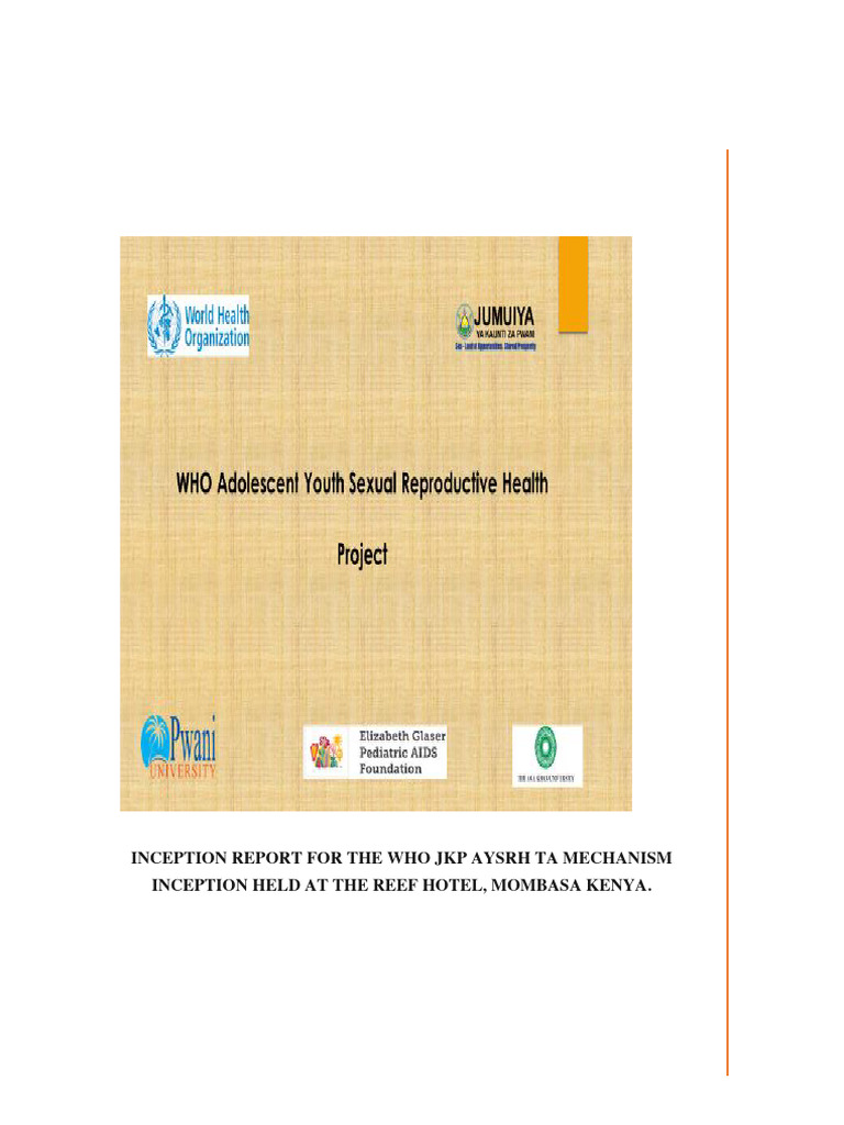 Final WHO JKP AYSRHR Inception Meeting Report | PDF | Empowerment ...