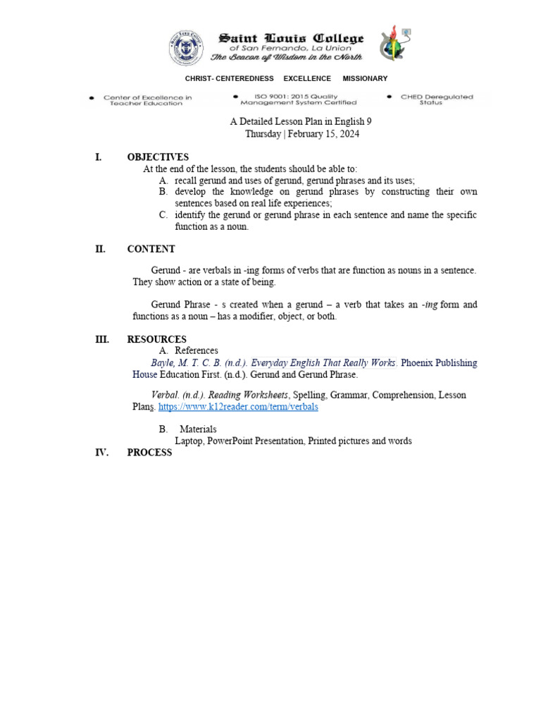 2ND Draft Gerund Lesson Day 2 | PDF | Phrase | Linguistics