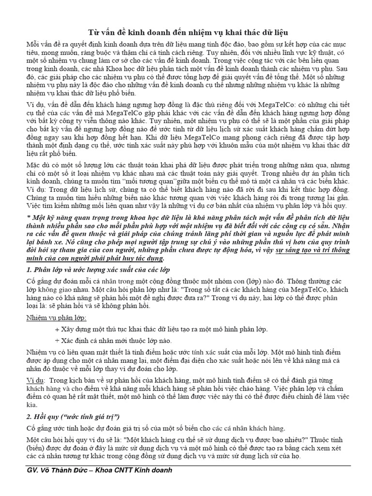 Cac Ky Thuat Khai Thac Du Lieu | PDF